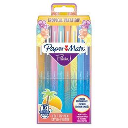 1x16 Paper Mate Flair Filzstifte Tropical Vacation M 0,7 mm