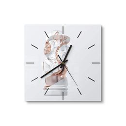 DEQORI Wanduhr 'Antike Büste aufgepeppt' (Glas Glasuhr modern Wand Uhr Design Küchenuhr)