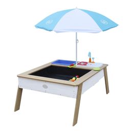 AXI Linda Sand & Wassertisch mit Spielküchenspüle Braun/weiß - Sonnenschirm Blau/weiß