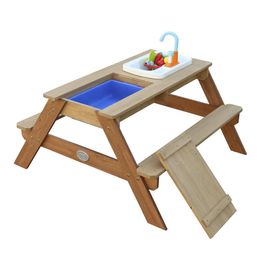 AXI Emily Sand & Wasser Picknicktisch mit Spielküchenspüle Braun