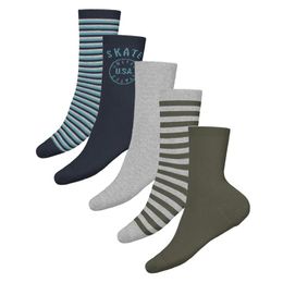 name it - Socken NMMVAGN 5er-Pack in grau/blau, Gr.19-21