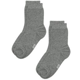 zoolaboo - Socken BASIC 2er-Pack in dunkelgrau melange, Gr.18/19