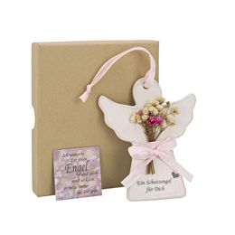 Geschenkset "Schutzengel" mit Trockenblumen und Grußkarte