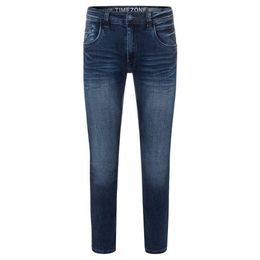 Timezone Regular-fit-Jeans Regular Jeans Hose 5-Pocket Denim Pants Reißverschluss 6596 in Blau