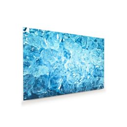 Primedeco Glasbild Wandbild Glänzende Eiswürfel mit Aufhängung