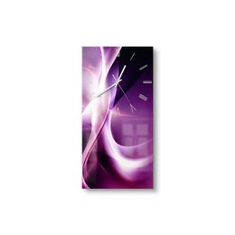 DEQORI Wanduhr 'Violettes Lichtspiel' (Glas Glasuhr modern Wand Uhr Design Küchenuhr)