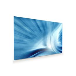 Primedeco Glasbild Wandbild Blaue Wellen und Linien mit Aufhängung