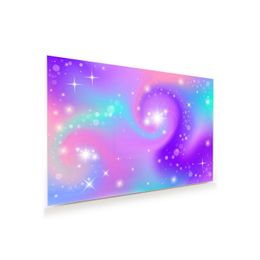 Primedeco Glasbild Wandbild Fantasyhimmel bunte Sterne mit Aufhängung