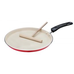 GSW Crepe-Pfanne mit Teigverteiler 26cm rot/creme