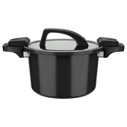 GSW Energiespartopf Gourmet nero mit Glasdeckel 24cm