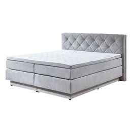 SUN GARDEN Boxspringbett Premium mit Bettkasten 180 x 200 cm hellgrau