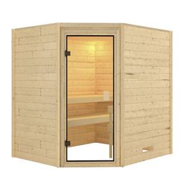 Karibu Sauna-Set Vera mit Ofen naturbelassen 45 kW