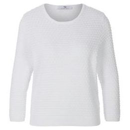 Rundhals-Pullover aus 100% Baumwolle Supima Peter Hahn weiss, 46