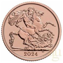 1/2 Pfund Goldmünze Sovereign King Charles 2024
