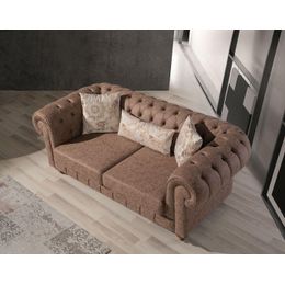 JVmoebel 2-Sitzer Stilvoller Brauner Chesterfield Sofa Designer 2-Sitzer Couch
