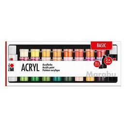 35 Marabu Basic Acrylfarben farbsortiert 32 x 3,5 und 2 x 59,0 ml