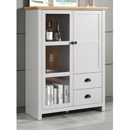 TRENDTEAM Highboard Landside (Kommode in Lichtgrau mit Artisan Eiche