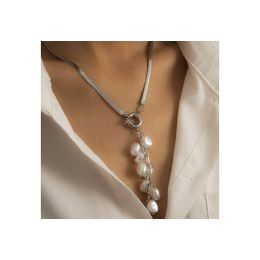 AUKUU Kette mit Anhänger Stilvolle Vintage-Perlen-Halskette für Damen