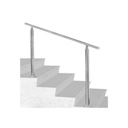 Randaco Treppengeländer Edelstahl Handlauf 80-180cm Geländer 0-5 Querstab Bausatz Aufmontage