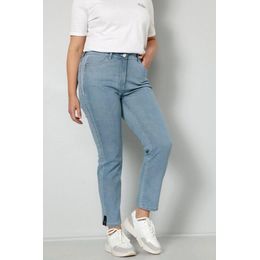 MIAMODA Regular-fit-Jeans Jeans Slim Fit Saumschlitz 5-Pocket