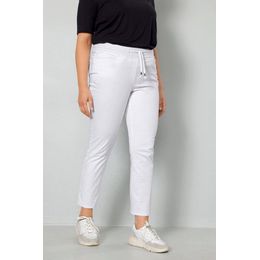 MIAMODA Lederimitathose 7/8-Hose Slim Fit Crinkle-Qualität Elastikbund