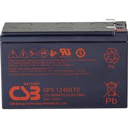 CSB BATTERY UPS 12460 high-rate UPS12460F2 Bleiakku 12 V 9.6 Ah Blei-Vlies (AGM) (B x H x T) 151 x 99 x 65 mm Flachstecker 6.35 mm Wartungsfrei, Geringe