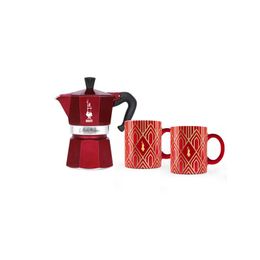 Bialetti Moka Express Déco Glamour - 6 cups + 2 mugs