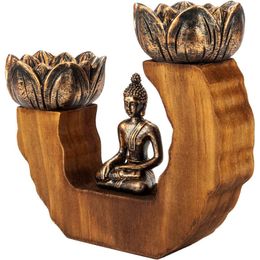 Teelichthalter "Buddha" aus Holz