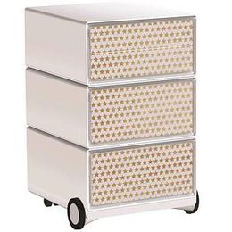 PAPERFLOW easyBox Classic Chic Rollcontainer weiß, bunt 4 Auszüge 39,0 x 43,6 x 64,2 cm