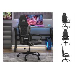 vidaXL Bürostuhl Gaming-Stuhl mit Massagefunktion Schwarz und Grau Kunstleder