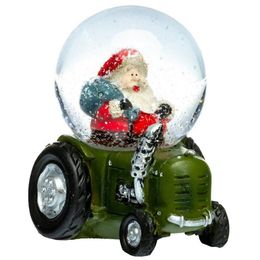 SIKORA Schneekugel SK01 Weihnachtsmann auf dem Traktor D:45mm