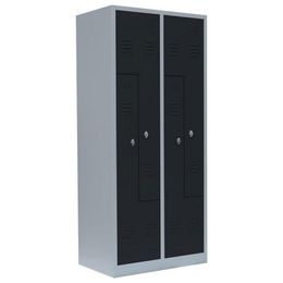 Steelboxx Spind 4er Z-Spind Umkleideschrank Stahl Kleiderspind 180x80x50cm (1-St) Komplett verschweißt und montiert