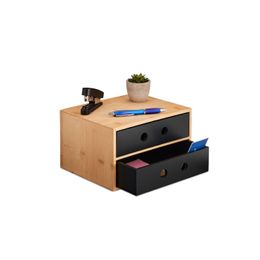 Relaxdays Schreibtischaufsatz Schreibtisch Organizer mit 2 Schubladen