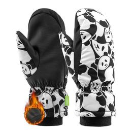 ROCKBROS Skihandschuhe Panda-Design Handschuhe für 4-12 Kinder (Winddichte und Warme Thermo Vollfingerhandschuhe für Winter Outdoor-Aktivitäten wie Skifahren