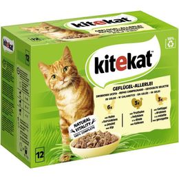 KITEKAT Katzenfutter Multipack Geflügel-Allerlei in Gelee, 12x85g