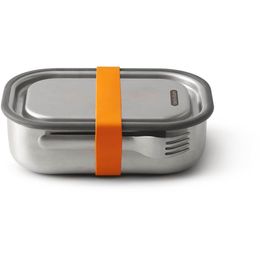 black+blum Lunchbox, Edelstahl, (1-tlg), mit Silikon-Ventil, Gabel und Gurt, 1000 ml, orange