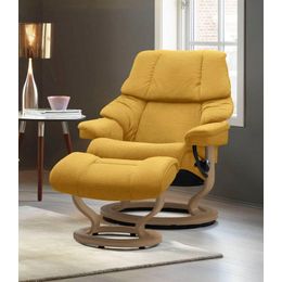 stressless® Relaxsessel Reno, mit Classic Base, Größe S, M & L, Gestell Eiche, gelb