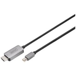 Digitus DisplayPort / Mini-DisplayPort Anschlusskabel DisplayPort Stecker, Mini DisplayPort Stecker 1 m Schwarz DB-340109-010-S DisplayPort 1.4, Flexibel,