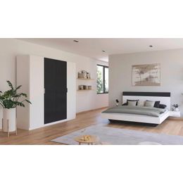 Rauch Schlafzimmer-Set Monza, mit Drehtürenschrank Breite 226 cm, Bettanlage in 2 Breiten, grau|weiß