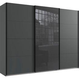 wimex Schwebetürenschrank Norderstedt INKLUSIVE 2 Stoffboxen und 2 zusätzliche Einlegeböden, mit Glastür, schwarz