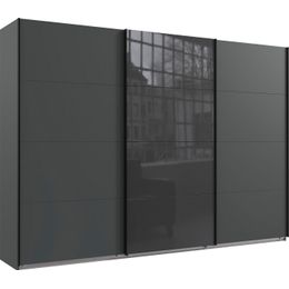 wimex Schwebetürenschrank Norderstedt INKLUSIVE 2 Stoffboxen und 2 zusätzliche Einlegeböden, mit Glastür, schwarz