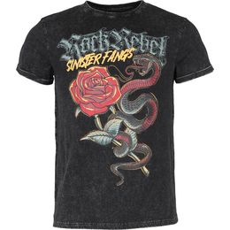 Rock Rebel by EMP T-Shirt With Oldschool Print T-Shirt schwarz in L