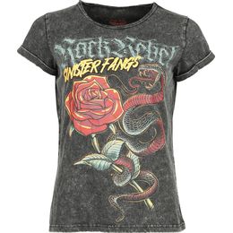 Rock Rebel by EMP T-Shirt with Old School Snake and Puff Print T-Shirt grau in L