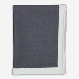 TK Maxx Grau-weiße Tagesdecke aus Wollmischung 180x140cm