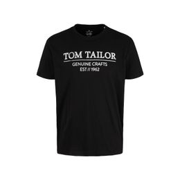 Tom Tailor Herren T-Shirt mit Bio-Baumwolle, schwarz, Gr. S