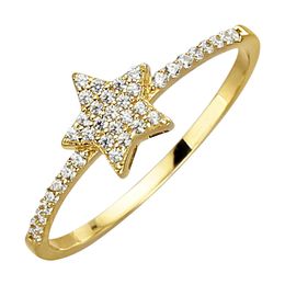 Diamonds by Ellen K. Fascination by Ellen K. Ring 375 Gold mit Stern-Motiv und Zirkonia wei&szlig;