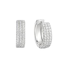ZEEme Basic Ohrringe Silber 925 rhodiniert mit 144x Zirkonia wei&szlig;