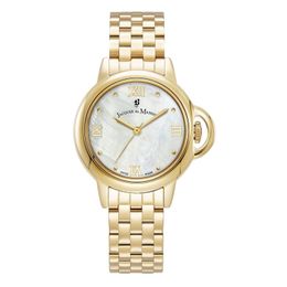 Jacques du Manoir Damen Armbanduhr Grace Edelstahl Gold platiert Quartz JWL02504