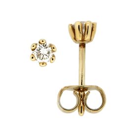 OROLINO Ohrringe Gold 585 mit 2 nat&uuml;rlichen Brillanten zus. 0,20ct.