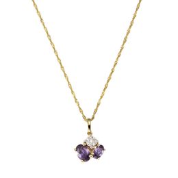 Diamonds by Ellen K. Fascination by Ellen K., F Halskette Gold 375 mit echtem Amethyst + Zirkonia